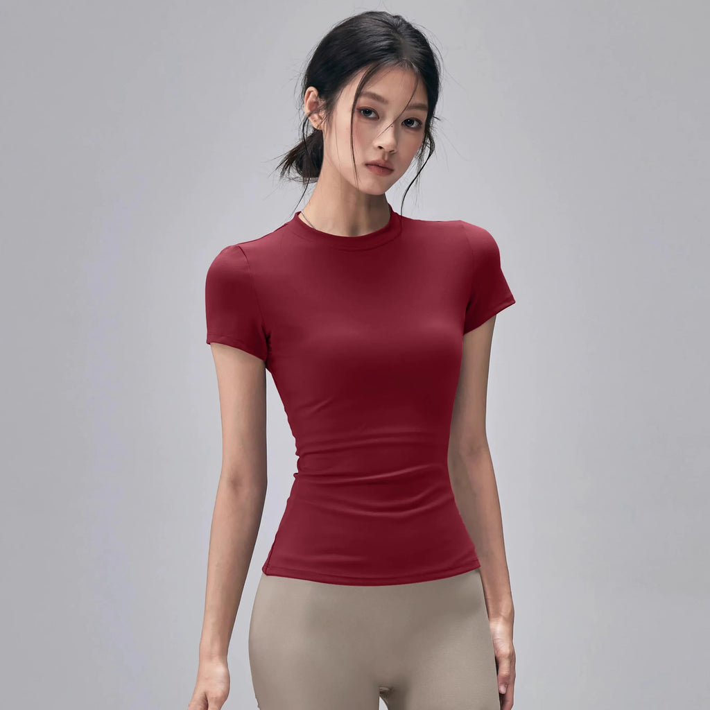 Women's Outdoor Sports Shirt Yoga Wear Fitness T-Shirt Quick Dry Runni ...